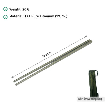 Ultralight Pure Titanium Square Chopsticks